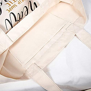 ELEGANTPARK Teacher Gifts for Women Teacher Apprreciation Gifts Christmas Gifts for Teacher Tote Bag Canvas Teacher Thank you Gifts Wine Tumbler with Straw Rose Gold