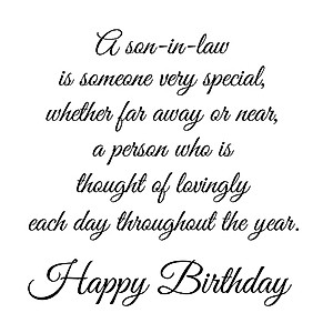 Happy Birthday Card For Son-In-Law | Made in America | Eco-Friendly | Thick Card Stock with Premium Envelope 5in x 7.75in | Packaged in Protective Mailer | Prime Greetings