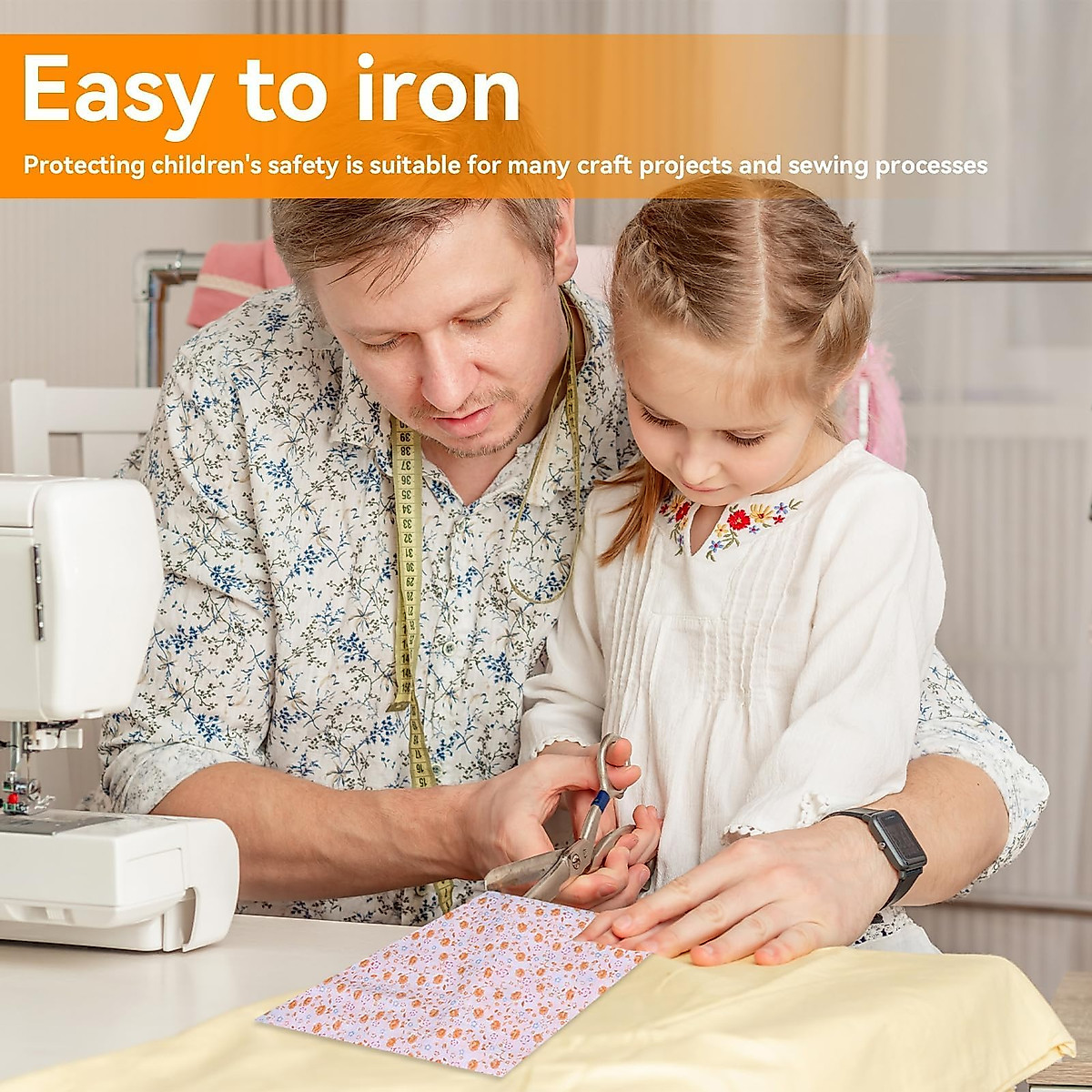 14Pcs Cotton Craft Fabric, Quilting Patchwork Fat Quarter Bundles Quilt Sewing Orange Floral Fabrics for Craft DIY, 25x25cm