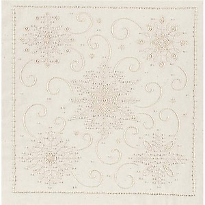 Janlynn Candlewick Decorative Pillow, Snowflake, Beige