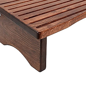 CONSDAN Foot Rest, Ergonomic Footrest for Under Desk at Work, Nursing Foot Stool, Natural Solid Wood Non-Slip Slanted Top Foot Stool for Office/Standing Desk(Chocolate Color)