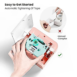 Vixic Label Maker - Pink Label Makers Machine with Tape P3200, Bluetooth Label Maker and Sticker Printer Portable for Home Office School Organization Small Business, Easy to Use,USB-C Rechargeable