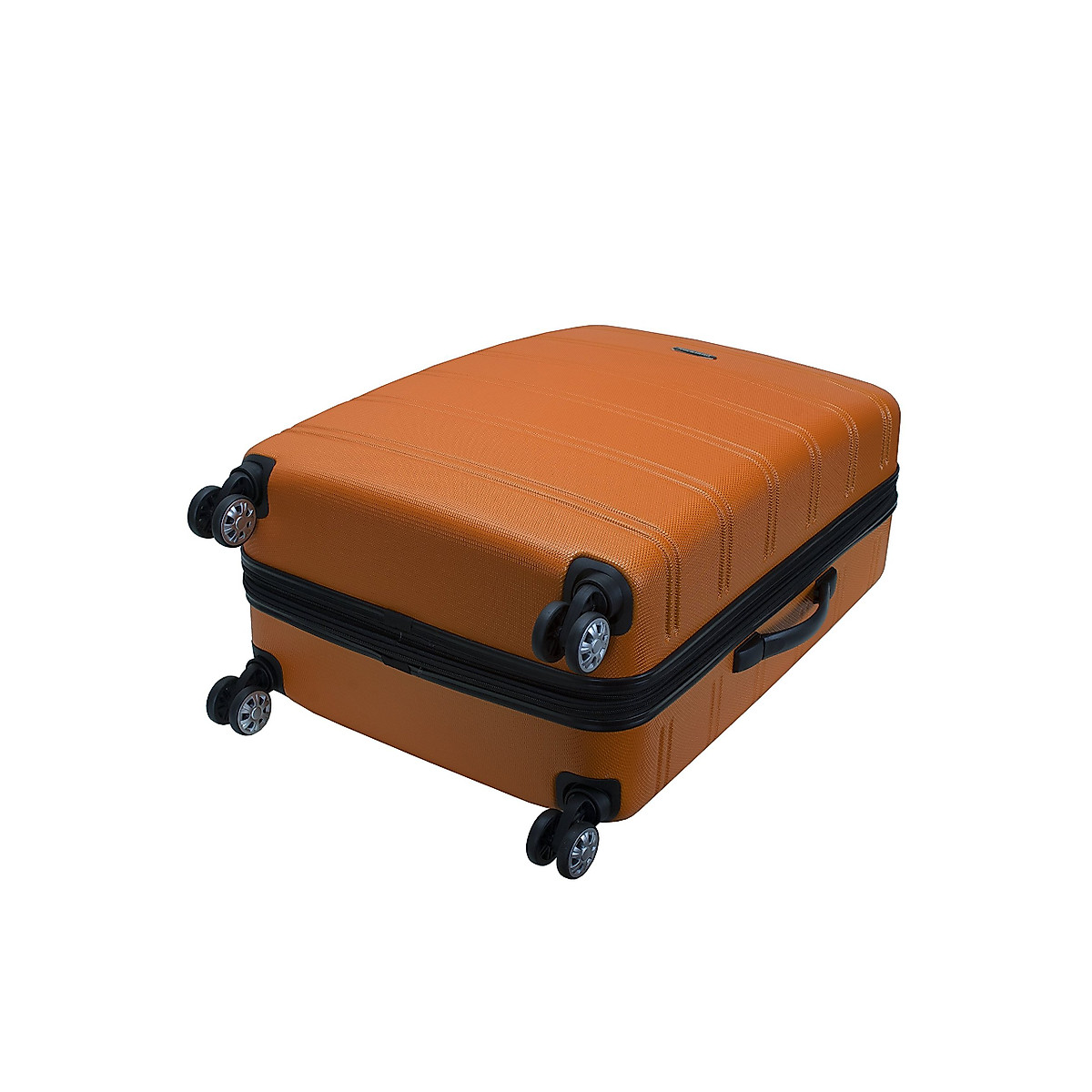 Rockland Melbourne Hardside Expandable Spinner Wheel Luggage, Orange, Checked-Large 28-Inch
