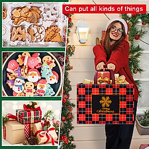 DULEFUN 20pcs Christmas Gift Bags, Reusable Christmas Tote Bags Treat Non-Woven Bags Large Medium Small Xmas Shopping Wrapping Bags for Christmas Holiday Party Favors Supplies