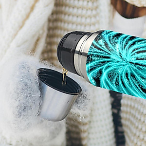 Stainless Steel Leather Vacuum Insulated Mug Fireworks Thermos Water Bottle for Hot and Cold Drinks Kids Adults 16 Oz