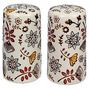 Country Floral Salt and Pepper Shakers, Unique Flower Salt & Pepper Shaker Set for Kitchen Counter, Cottagecore Home Tabletop Decor Accents