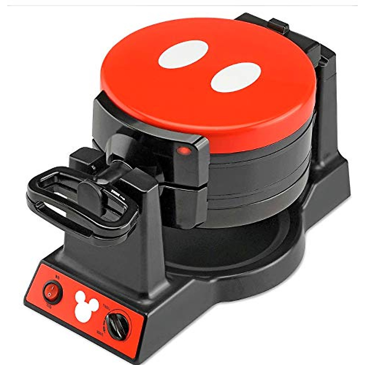 Disney Mickey Mouse MIC-62 Double Flip Waffle Maker, Black, Red