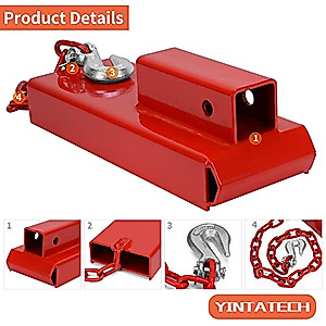 YINTATECH Forklift Hitch Receiver 2” Insert Pallet Forks Trailer Towing Adapter with Safety Chain