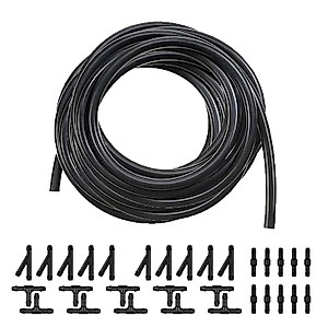 gunhunt 30 PCS Car Windshield Washer Kit, 13.1Ft Washer Hose + T-type Y-type I-type Connector Replacement, Connect Car Water Pump Nozzle Jet Set, Universal Repair Accessories for Most Cars (Black)