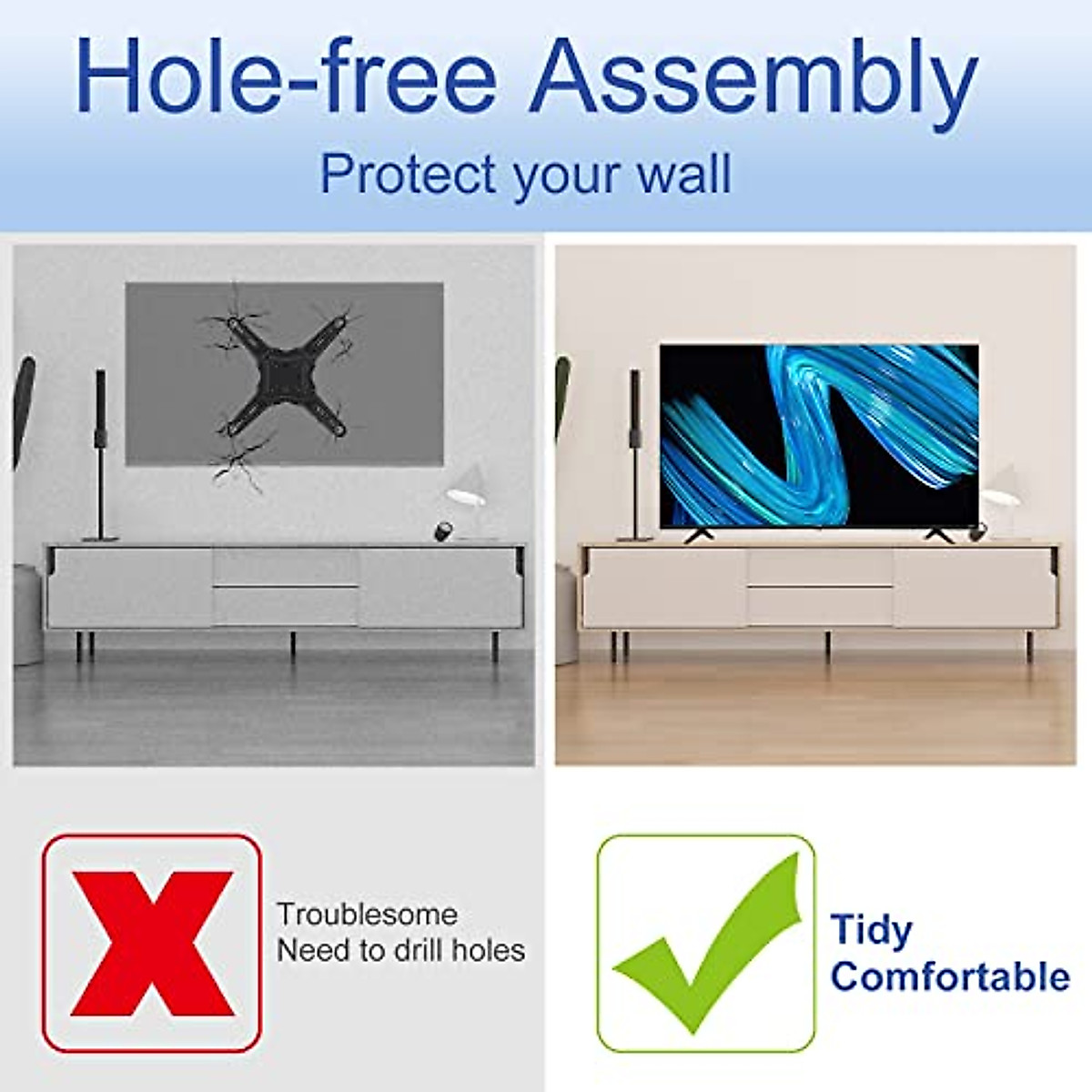 TV Stand Base for Hisense TV Legs, Base Stand for Hisense 32" 43" 50" 55" 58" 60" 65" Smart TV, for 32H4030F3 43R6E3 50R6E3 50A6G 55A6G 55U6G 55H6570G 58R6E3 58H6870 65R6E1, TV Stand Legs for Hisense