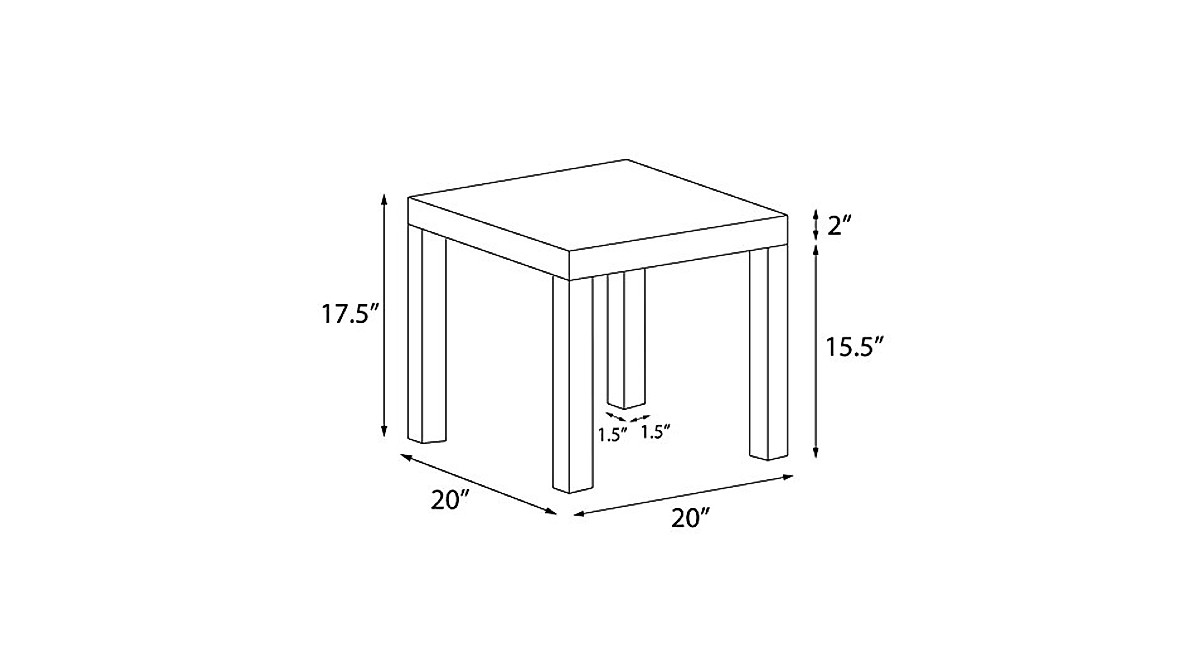 Ameriwood Home Parsons Black End Table - Modern & Sturdy