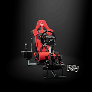 OpenWheeler GEN3 Racing Wheel Simulator Stand Cockpit, Red Seat. Compatible With Logitech G923 | G29 | G920 | Thrustmaster | Fanatec Wheels | Xbox One, PS4, PC Platforms