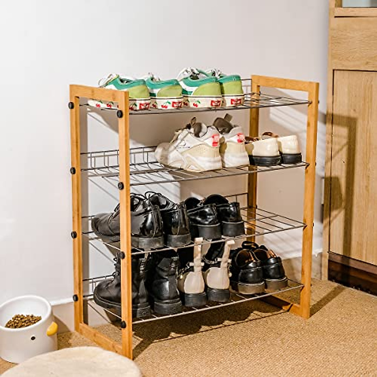 VIAV 4-Tier Shoe Rack Storage Organizer,Shoe Shelf, Shoe Storage Organizer for Closet Bedroom Entryway