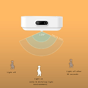 Xhope4u Under Cabinet Lights Indoor, Motion Sensor Night Light with Touch Control, Stepless Brightness Wall Light, Rechargered Reading Lamp for Cabinet,Bedroom, Hallway, College Dorm Room