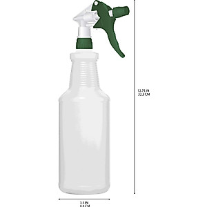 Bar5F Empty Plastic Spray Bottle 32-Ounce, Professional Sprayer Chemical Resistant for Cleaning Solutions Garden Plants, Heavy Duty, Adjustable Sprayer from Fine to Stream (Pack of 3)