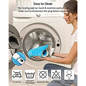 Heating Pad, Weighted Heating Pad for Neck and Shoulder Pain Relief, 2.7lb Electric Heated Neck Shoulder Wrap for Deep Pressure Heat Therapy， 8 Heat Settings， 12 Auto-Off with Countdown