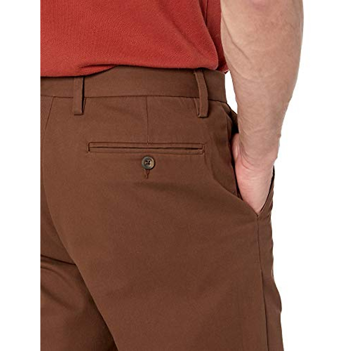 Amazon Essentials Men's Classic-Fit Wrinkle-Resistant Flat-Front Chino Pant (Available in Big & Tall), Brown, 30W x 30L