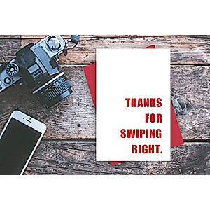 Boyfriend Anniversary Card, Unique Cyber-love Greeting Card, Swipe Right Online Dating Card for Him