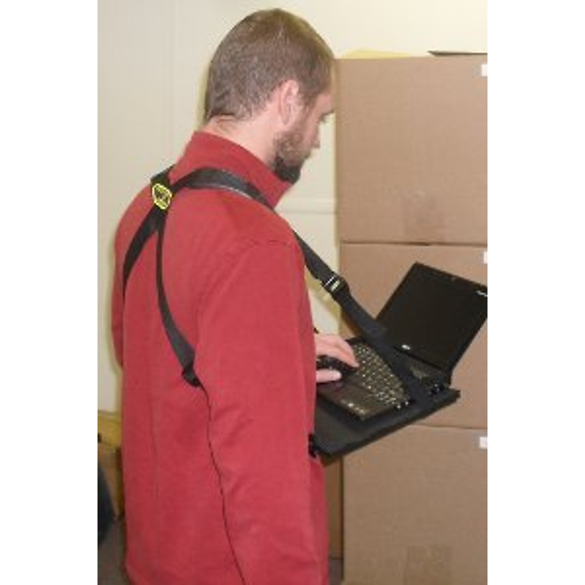 Connect A Desk: Hands-Free Mobile Laptop Desk Harness