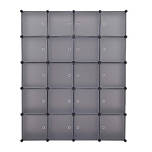 VINGLI Portable Storage Cubes-14 x14 Cube (30 Cubes)-More Stable (add Metal Panel) Cube Shelves, Modular Bookshelf Units, Clothes Cube Storage Shelves, Room Organizer for Cubby Cube