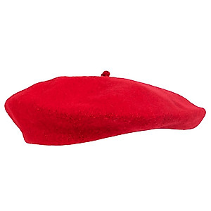 Kangaroo Vintage Classy French Beret - Stylish Wool Hat, Red Beret for Men & Women, French Beret Hats for Women, French Hat Ideal for Cosplay & Costume Parties