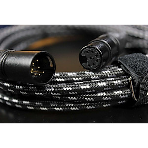 7 Pin XLR 20ft Female to Male Vacuum Tube Microphone 20' Cable Cord Black Tweed