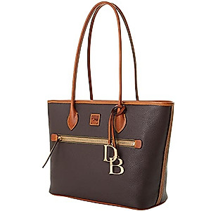 Dooney & Bourke Women's Tote in Pebble Grain Leather, Medium Sized Handbag with Leather Straps, Brown Tomorrow