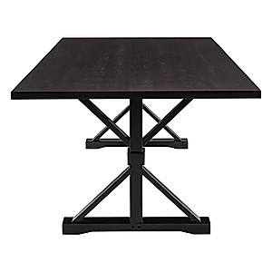 Goohome 6-Piece Farmhouse Kitchen Dining Set, Mid-Century Wood Rectangular Table, 4 Flannelette Upholstered Chairs and Bench Family Furniture, for Home, Apartment, Espresso