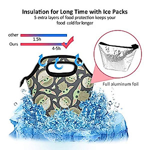 Mionit Lunch Box Baby Yo-Da Lunch Bag Tote Bag Lnsulated Lunch Cooler Bag For Women/Men