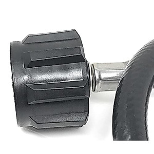 1/4 male Inverted Flare x QCC1 ACME Pig Tail Propane Hose 2 FT 350PSI [948-753] High Pressure With Flow control shut off at Over 80,000 BTU's