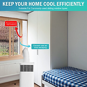 YoleShy Portable AC Window Seal for AC Unit, Portable AC Window Kit for Portable Air Conditioner Window Seal 25X102~160 cm AC Window Vent Kit with Zip and Adhesive Fastener AC Unit Window Seal