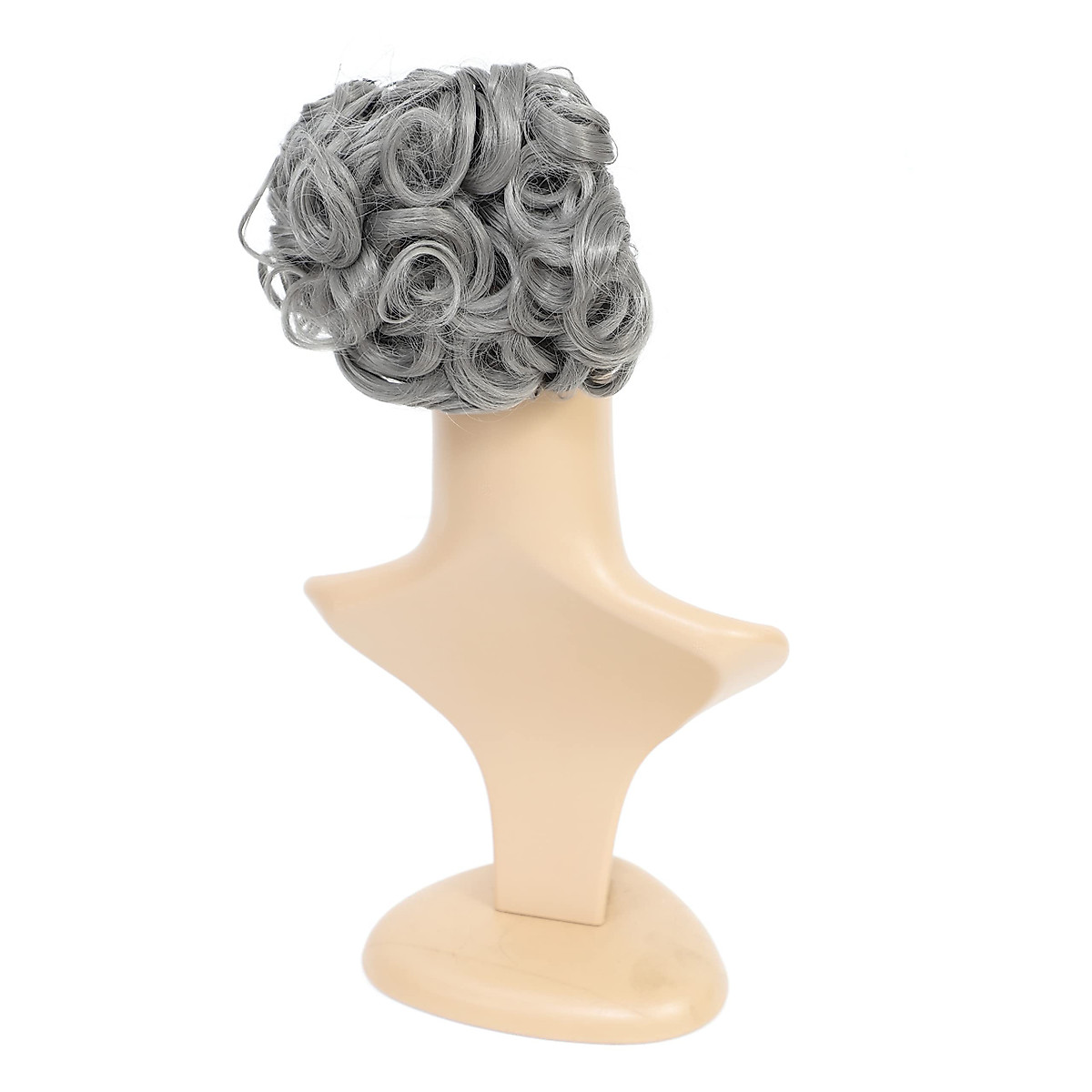 SWACC Short Messy Curly Dish Hair Bun Extension Easy Stretch hair Combs Clip in Ponytail Extension Scrunchie Chignon Tray Ponytail Hairpieces (Grey)