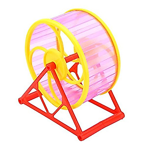 Hamster Running Wheel Small Pet Fitness Silent Spinner Sports Toy with Stand Random Color