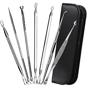 Teenitor 7 in 1 Pimple Popper Tool Kit Blackhead Remover Tools Blackhead Extractor, Pimple Extractor Pimple Popper Tool Zit Popper Tool Acne Tools Comedone Extractor Black Head Remover for Face