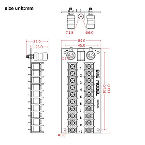 PCB005 1X Power Distribution Board 3 Inputs 2 x 10 Outputs for DC AC Voltage