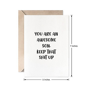 Funny Birthday Card For Son, Unique Boy Christmas Graduation Greeting Card Gift from Dad, Mom