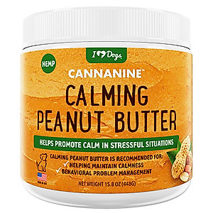 iHeartDogs Hemp Calming Peanut Butter for Dog Anxiety - Helps Promote Calm in Stressful Situations