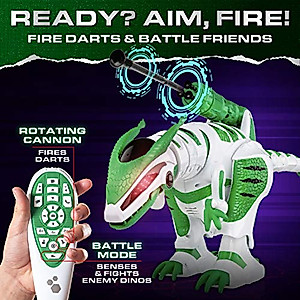 Power Your Fun Intellisaur Remote Control Dinosaur Robot for Kids and Robo Pets T-Rex Dinosaur Toy for Boys and Girls -Interactive Electronic Pets for Boys and Girls with Touch Sensors, LED Light Eyes