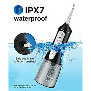 Elifloss Water Dental flosser Oral Irrigator with 4 Modes, 7 Tips, Adjustable Intensity IPX7 Waterproof