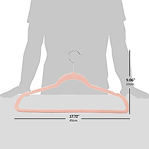Velvet Clothes Hangers (50 Pack) Heavy Duty Durable Suit Hanger Vibrant Color Hangers Lightweight Space Saving Coat Hangers for Closet -Blush Pink