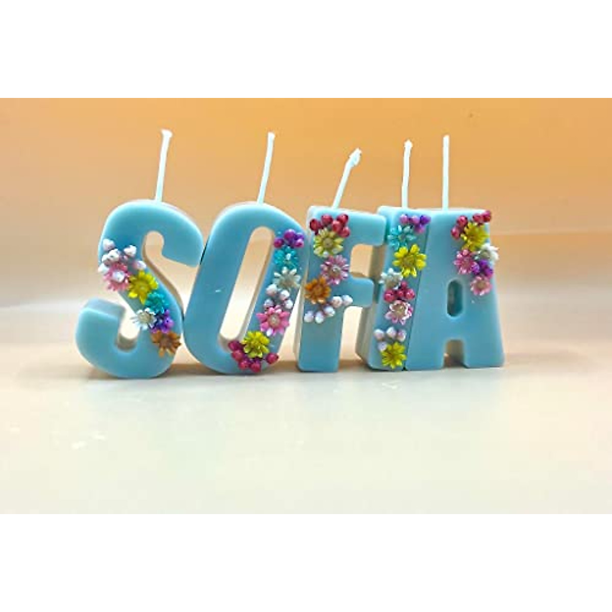 Personalized Birthday Candle. Cake Toppers. Candles with flowers. Candles for all occasions. (hot pink)