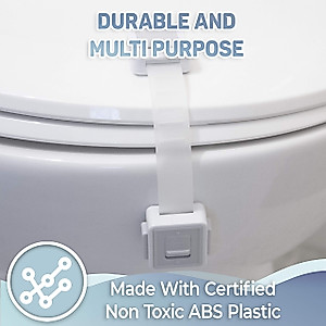 Budding Sprout Durable Strong Safety Strap Lock 6-Set for Baby Safety - for Cabinet, Drawer, Fridge, Toilet, and Furniture - 3M Adhesive Easy Install No Tools Needed