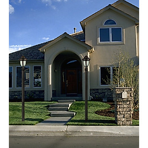 John Timberland Casa Sorrento Traditional Outdoor Post Light Fixture Bronze Aluminum 16 3/4" Marbleized Glass for Exterior House Porch Patio Outside Deck Yard Garden Driveway Home Lawn Walkway