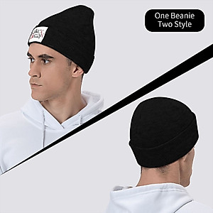 Knit Hat Cap Beanie Men Women Unisex Plain Warm Soft Skull Cap Black