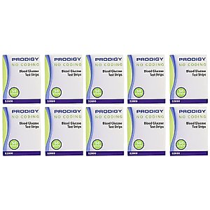 Prodigy No Coding Blood Glucose Test Strips 500 Count