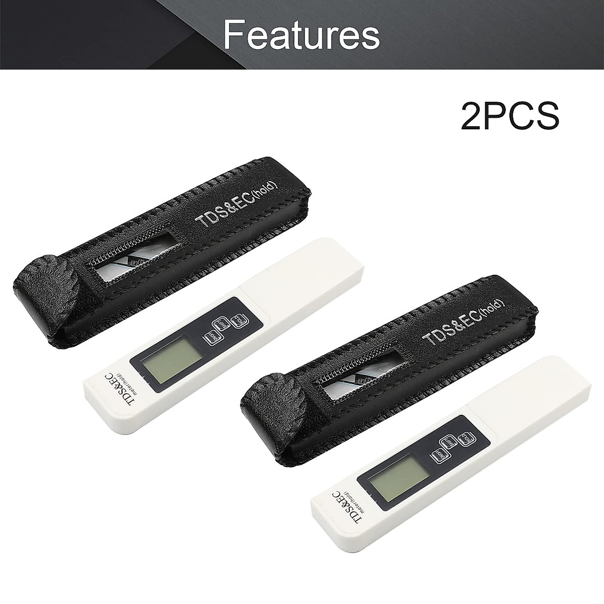 Othmro TDS & EC Tester TDS Three in one Handheld Tester 1-9990PPM 1 Resolution Plastic+304 Stainless Steel White 2PCS