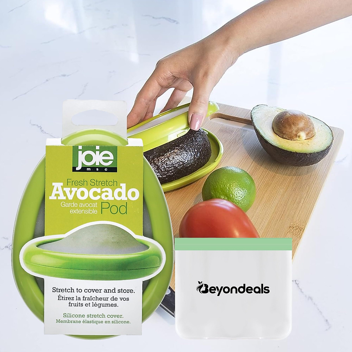 Beyondeals Joie Fresh Stretch Pod For Avocados, Silicone Food Saver | Bundled Reusable Food Storage Bag, Optimal Preservation, Flexible Design, Reusable, Compact - [Pack Of 2]