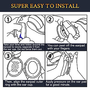 SOULWIT Ear Pads Replacement for JBL Everest 700 (Model: V700BT) Headphones, Earpads Cushions with High-Density Noise Isolation Foam, Softer Protein Leather - Black