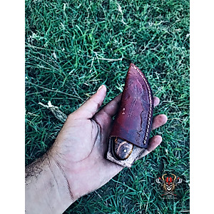 SDM Custom Handmade Hunting Knife Bush craft Knife Damascus Steel Survival Knife EDC 5'' Overall Walnut Wood With Sheath