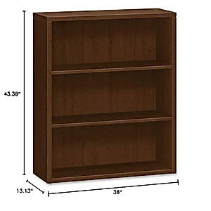 HON 10500 3-Shelf Bookcase Mocha